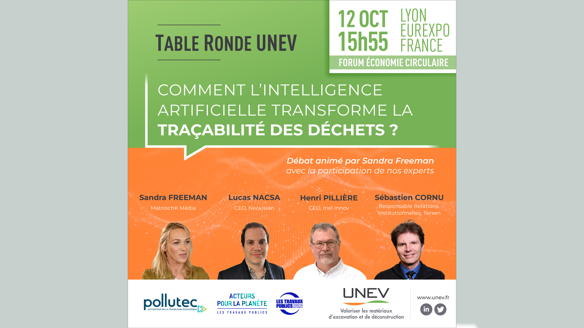 Table Ronde UNEV à POLLUTEC - UNEV